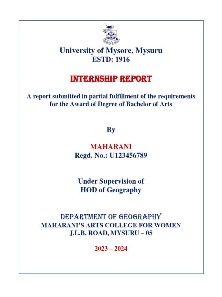 Internship Report Formate | PDF | Internship | Job Hunting