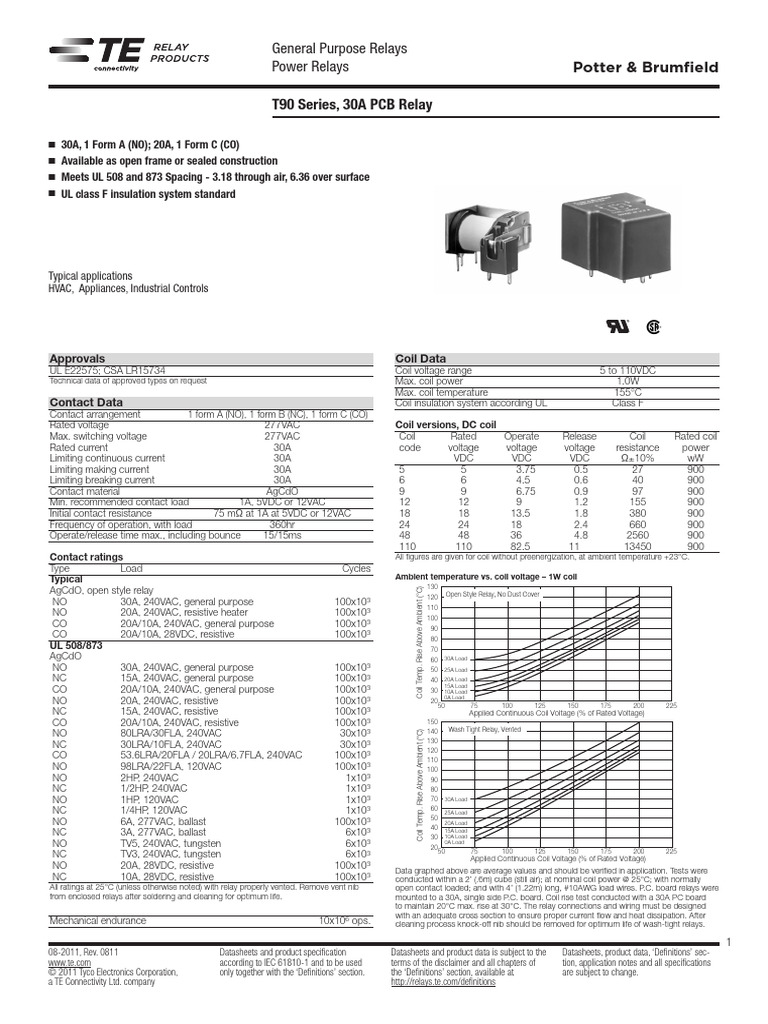 Relé Soldador - V23105A5001A201-datasheet | PDF | Relay | Inductor