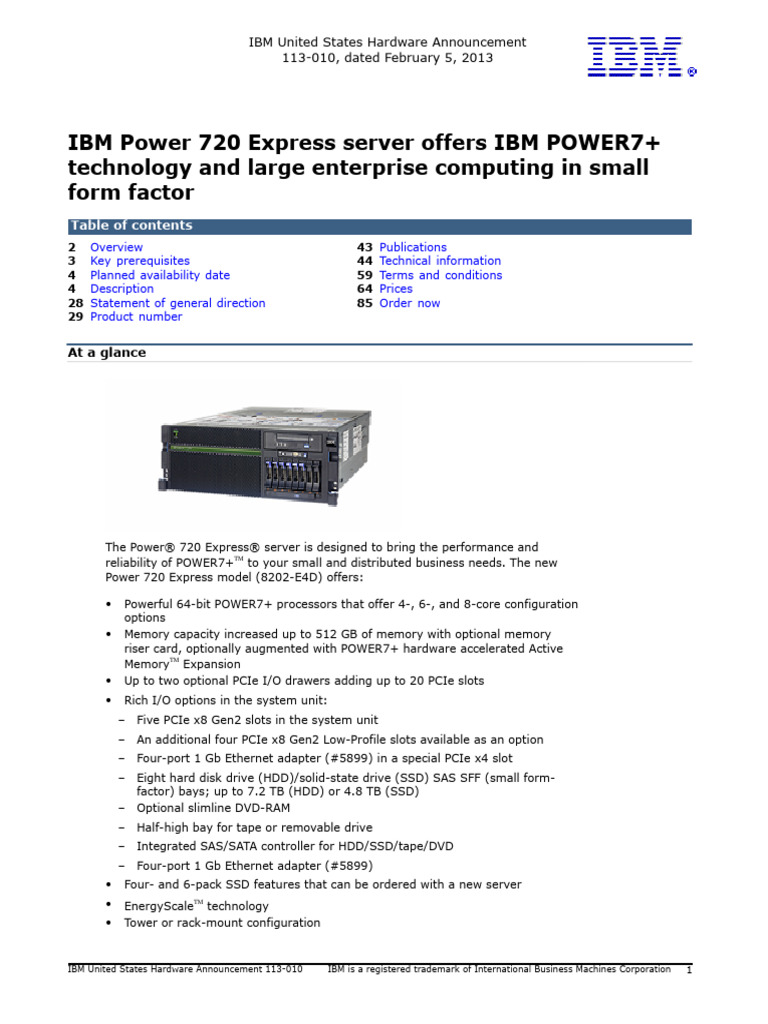 8202 E4D IBM Power7+ Data - Sheet | PDF | Solid State Drive | Hard Disk ...