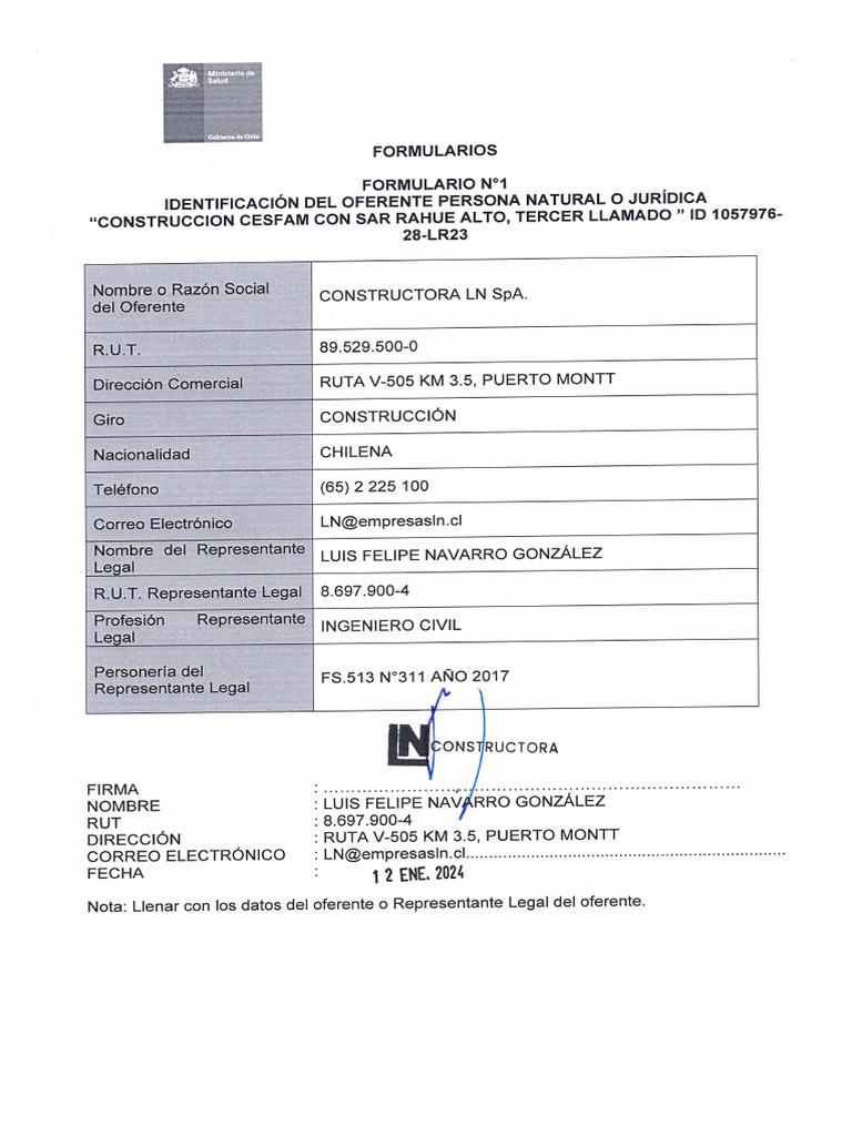 A) Formulario 1 | PDF