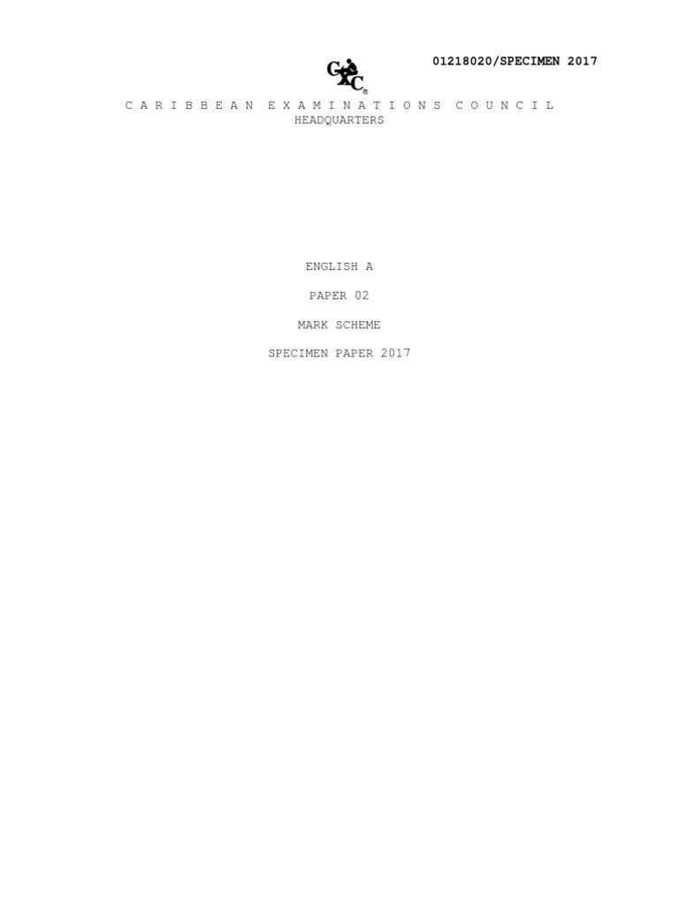 2021 CSEC English A Mark Sheet Syllabus Extract | PDF | Subject ...
