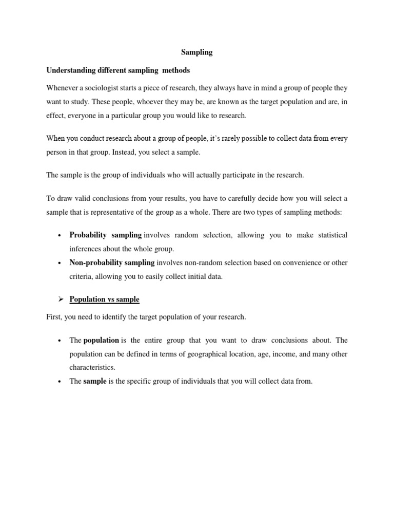 Sampling A level | PDF | Sampling (Statistics) | Randomness