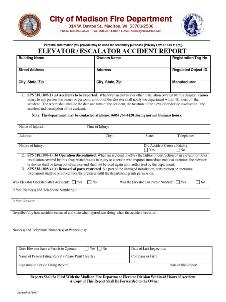 MFDElevator Accident Report | PDF | Elevator