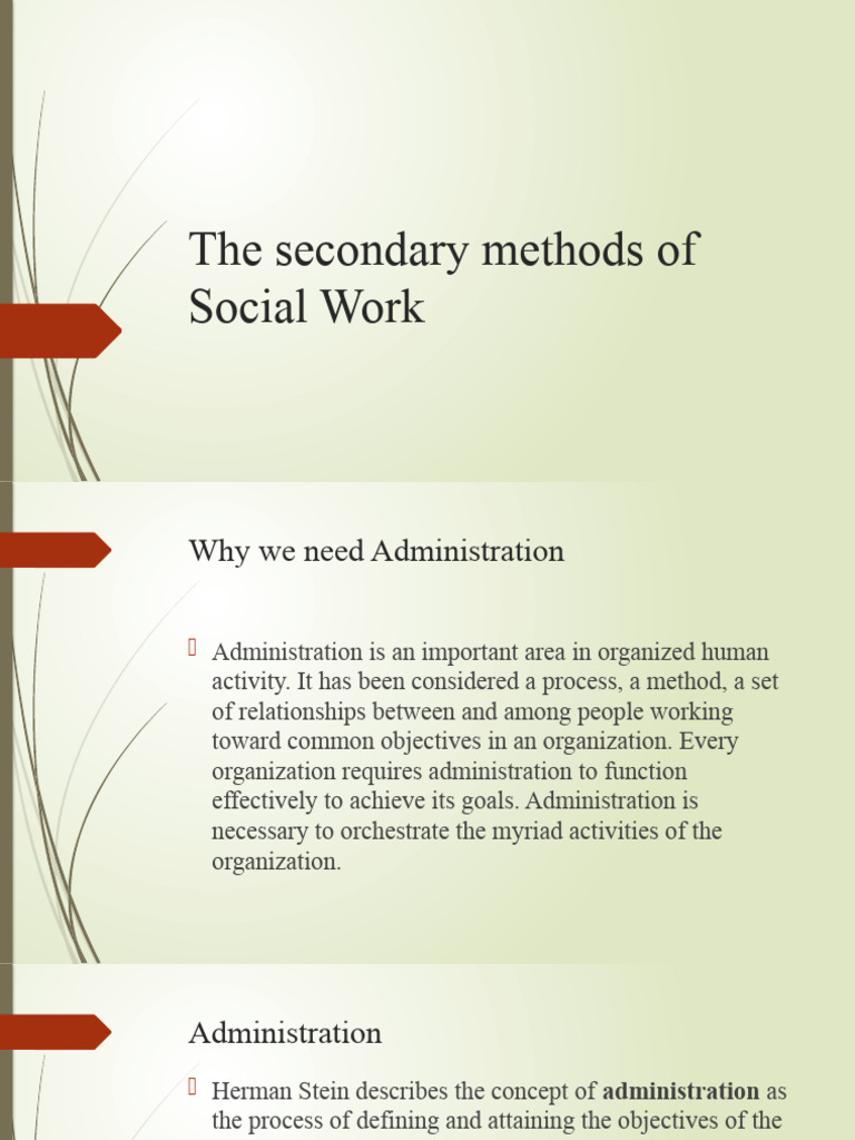 The Secondary Methods of Social Work | PDF | Policy | Salary