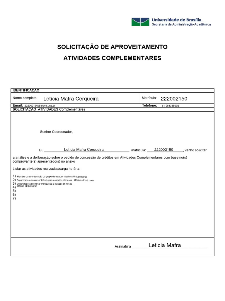 FORM ATIVIDADES COMPLEMENTARES Editado | PDF