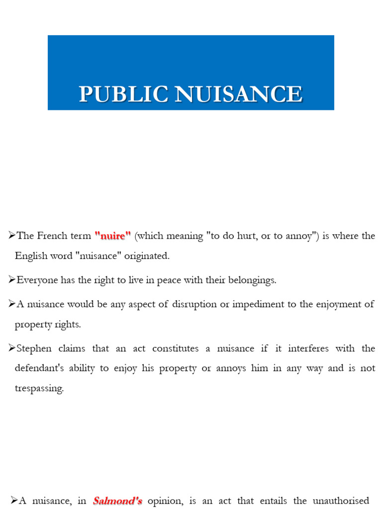 Understanding Public Nuisance | PDF | Nuisance | Legal Remedy