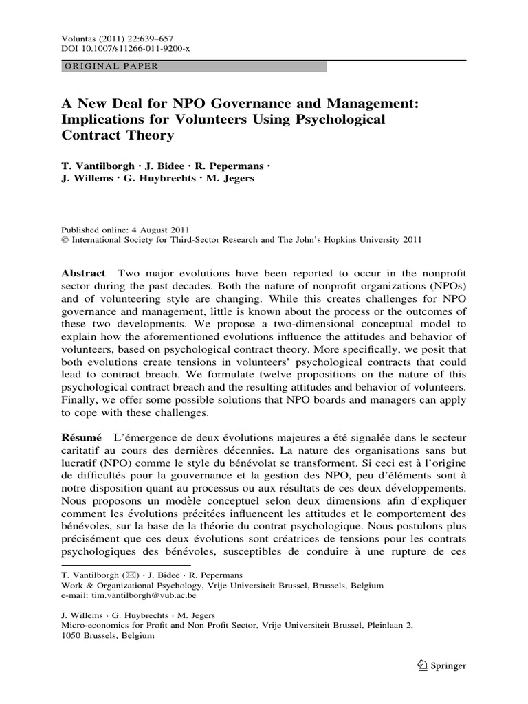 A New Deal For NPO Governance and Management | PDF | Nonprofit ...