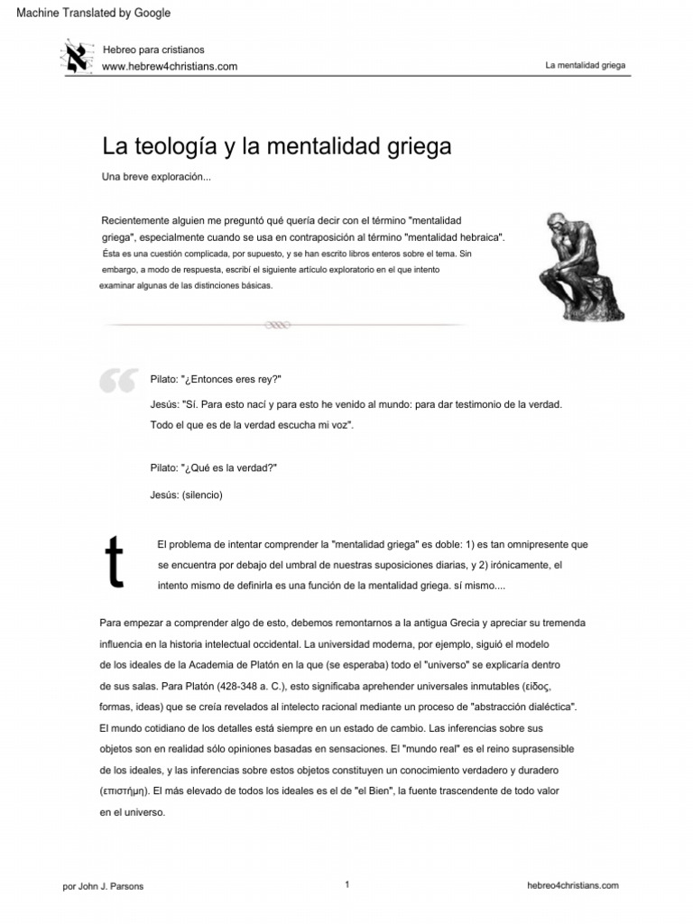 Greek Mindset | PDF | Platón | Aristóteles