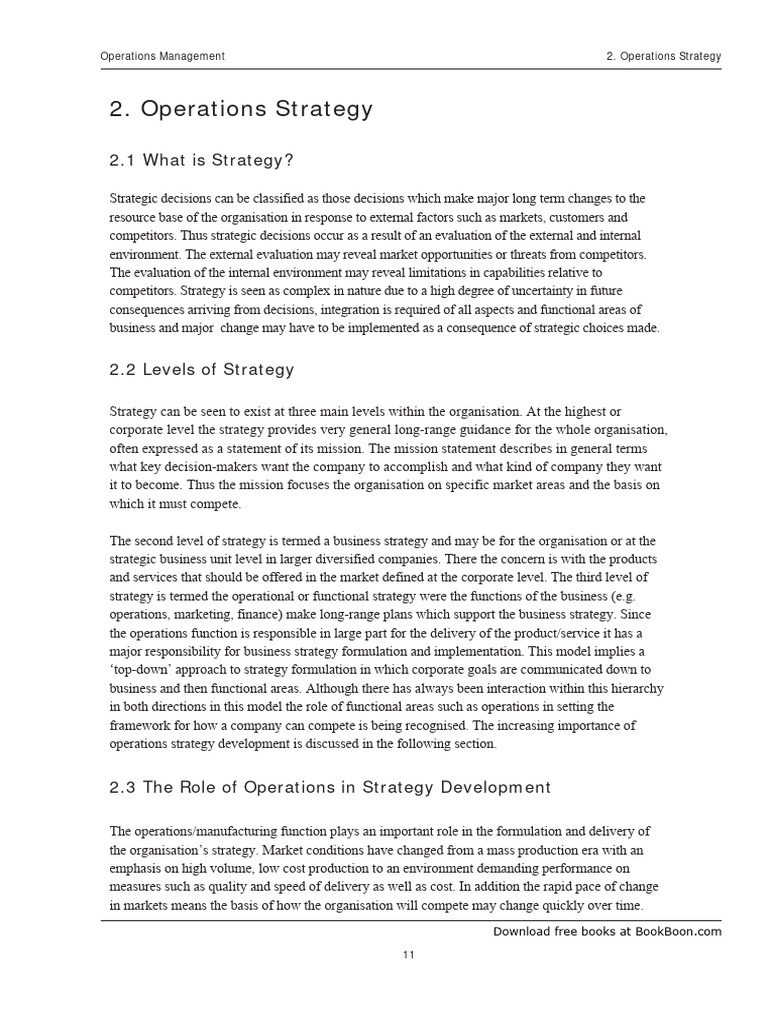 Operations Strategy | PDF | Strategic Management | Market (Economics)