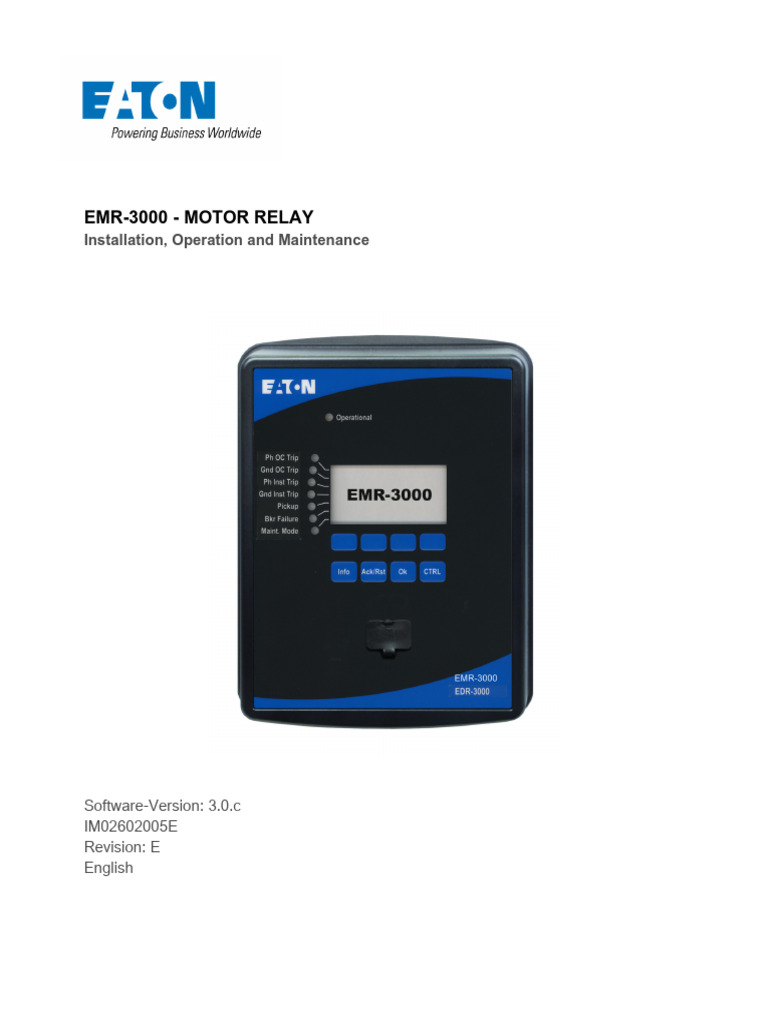 EMR-3000 User Manual Eaton en | PDF | Parameter (Computer Programming) | Electrostatic Discharge