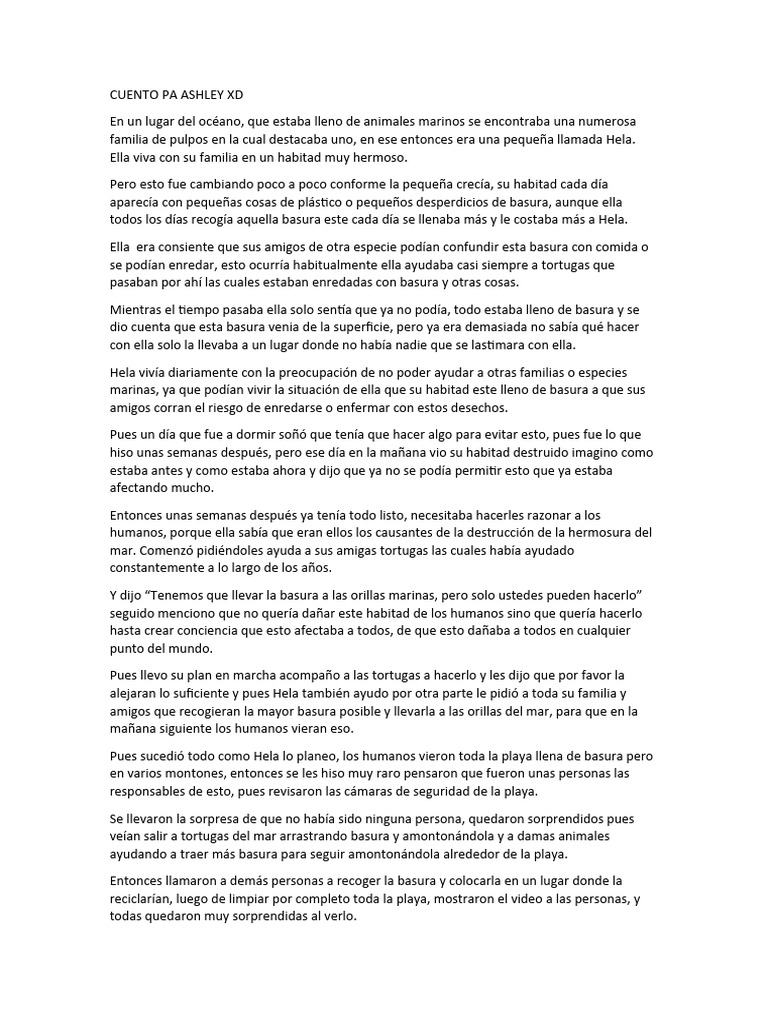 Cuento Pa Ashley | PDF | Residuos