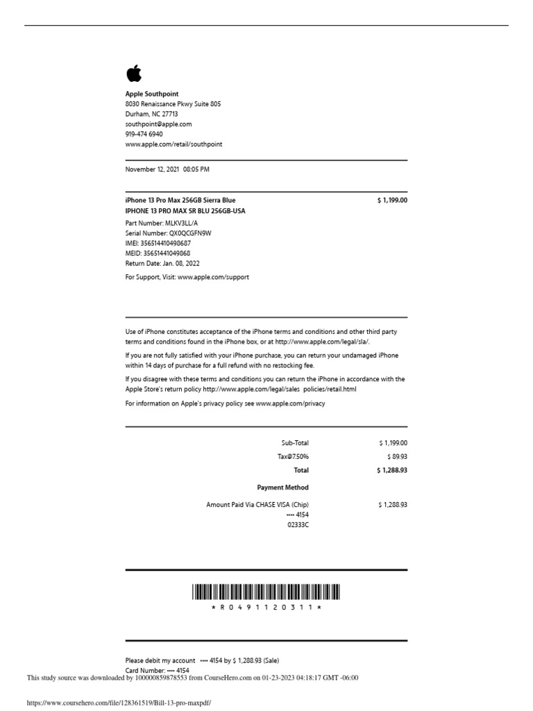 Bill 13 Pro Max PDF | Download Free PDF | I Phone | Visa Inc.