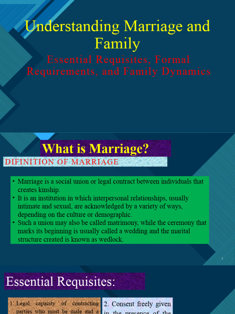 Understanding Marriage and Family | PDF | Marriage | Consul ...