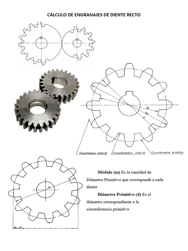 Cálculo de Engranajes de Diente Recto | PDF