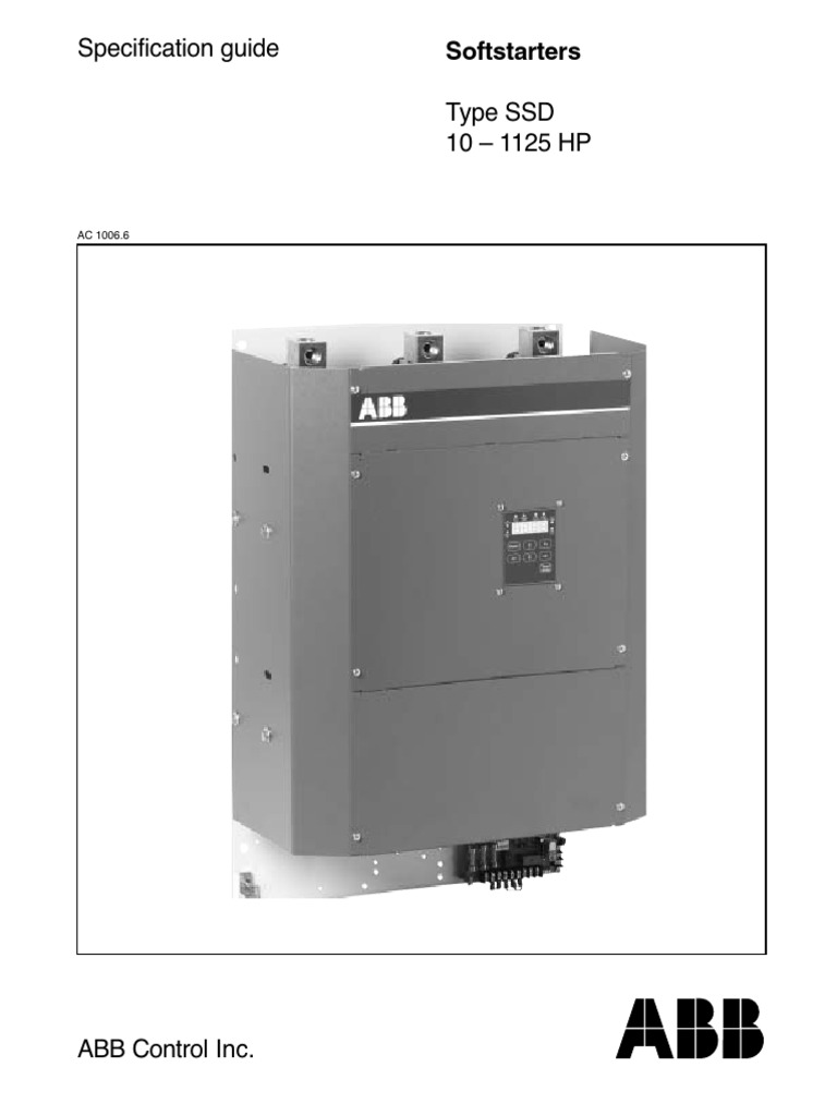AC1006.6 - SSD Specification Guide | PDF | Relay | Electric Motor