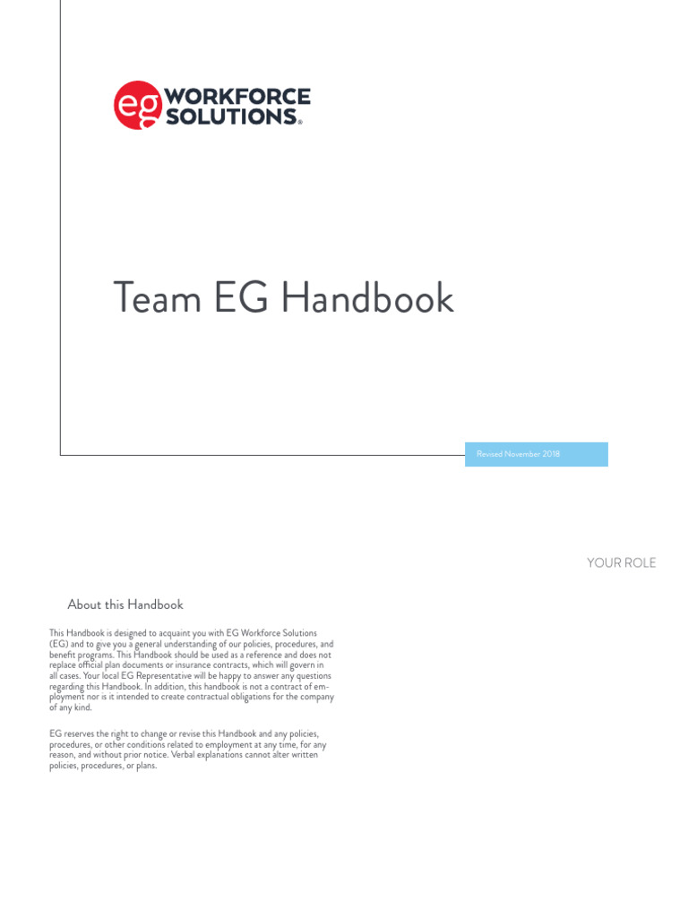 Team EG Handbook | PDF | 401(K) | Sexual Harassment
