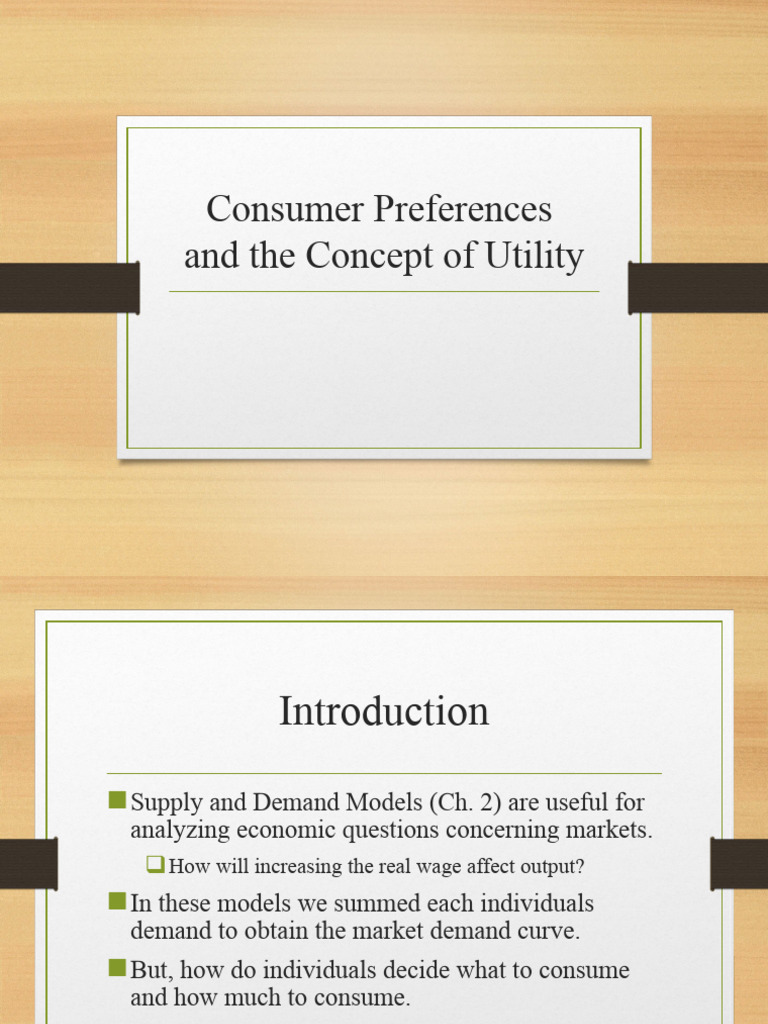 Consumer Preferences and The Concept of Utility | PDF | Utility | Microeconomics