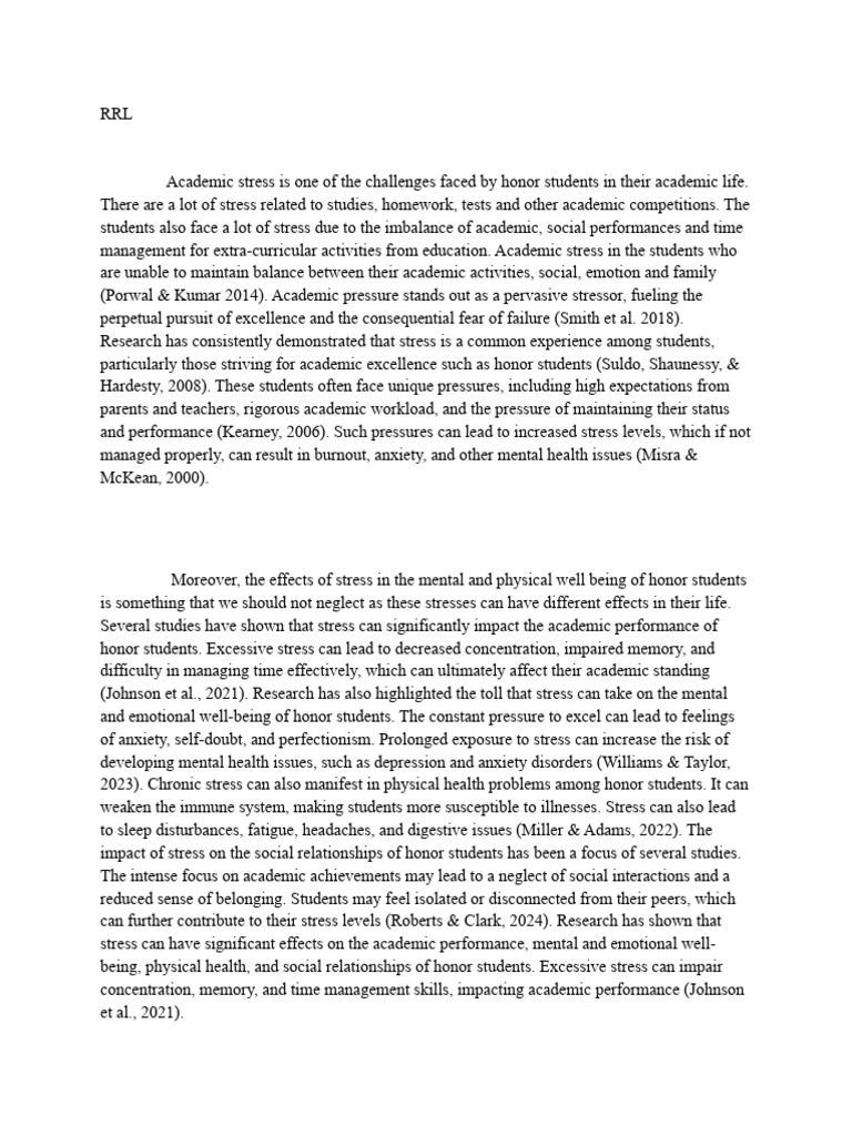 RRL | PDF | Stress (Biology) | Social Support