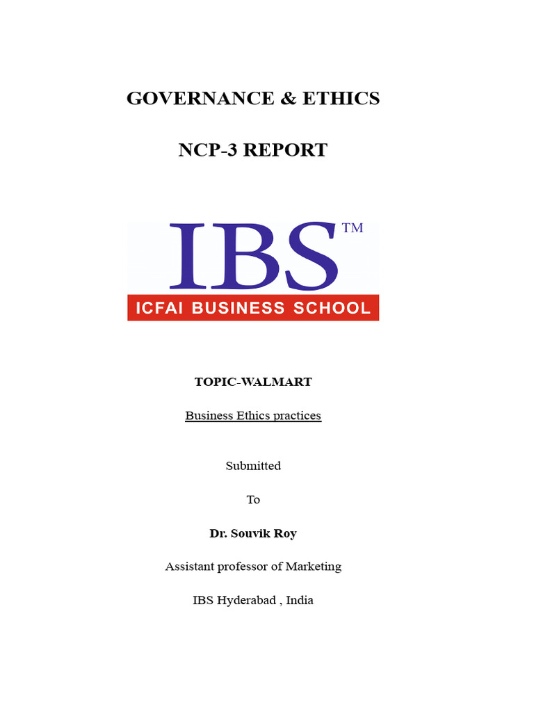 Walmart Governance and Ethics Report | PDF | Walmart | Employment