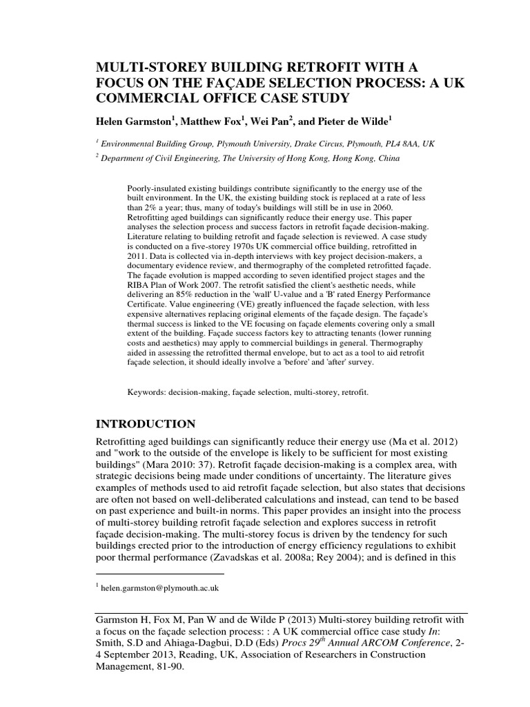 Ok-Multi-Storey Building Retrofit | PDF | Thermography | Decision Making