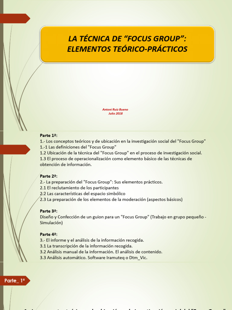 Guía Completa de Focus Groups | PDF | Grupo de enfoque | Muestreo (Estadísticas)