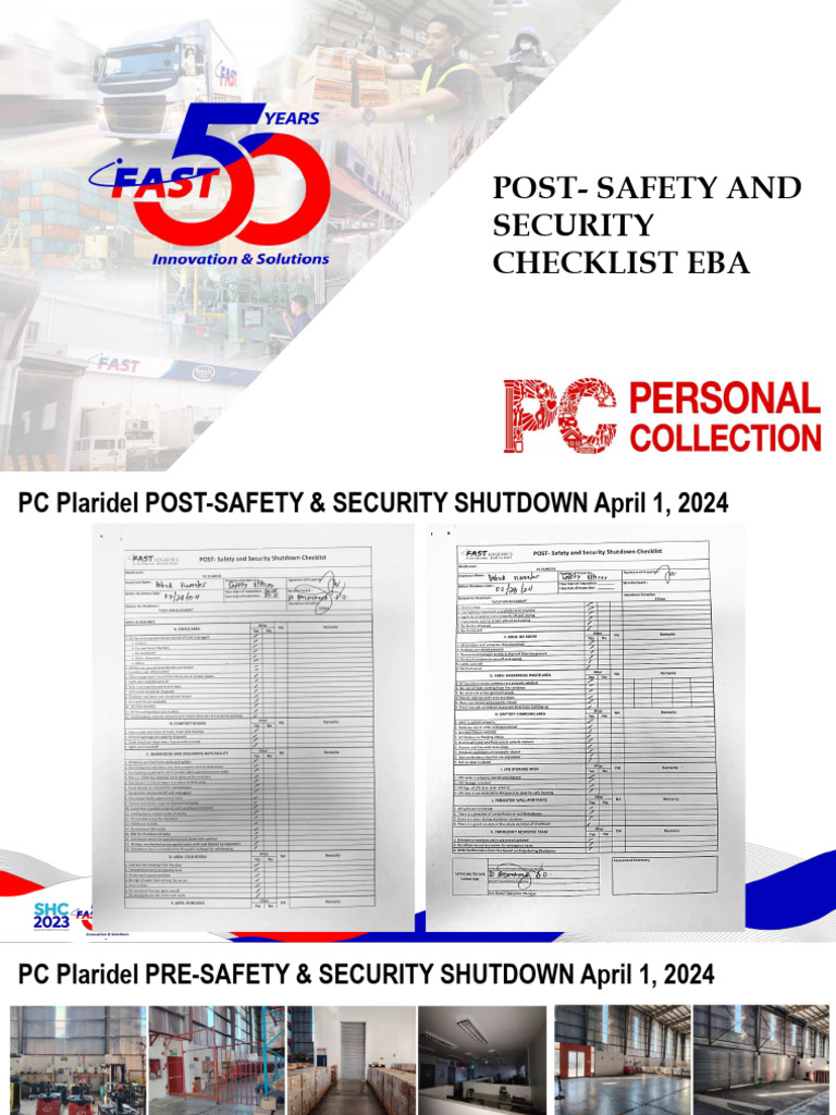 POST - Safety and Security Shutdown Checklist April 1, 2024 | PDF