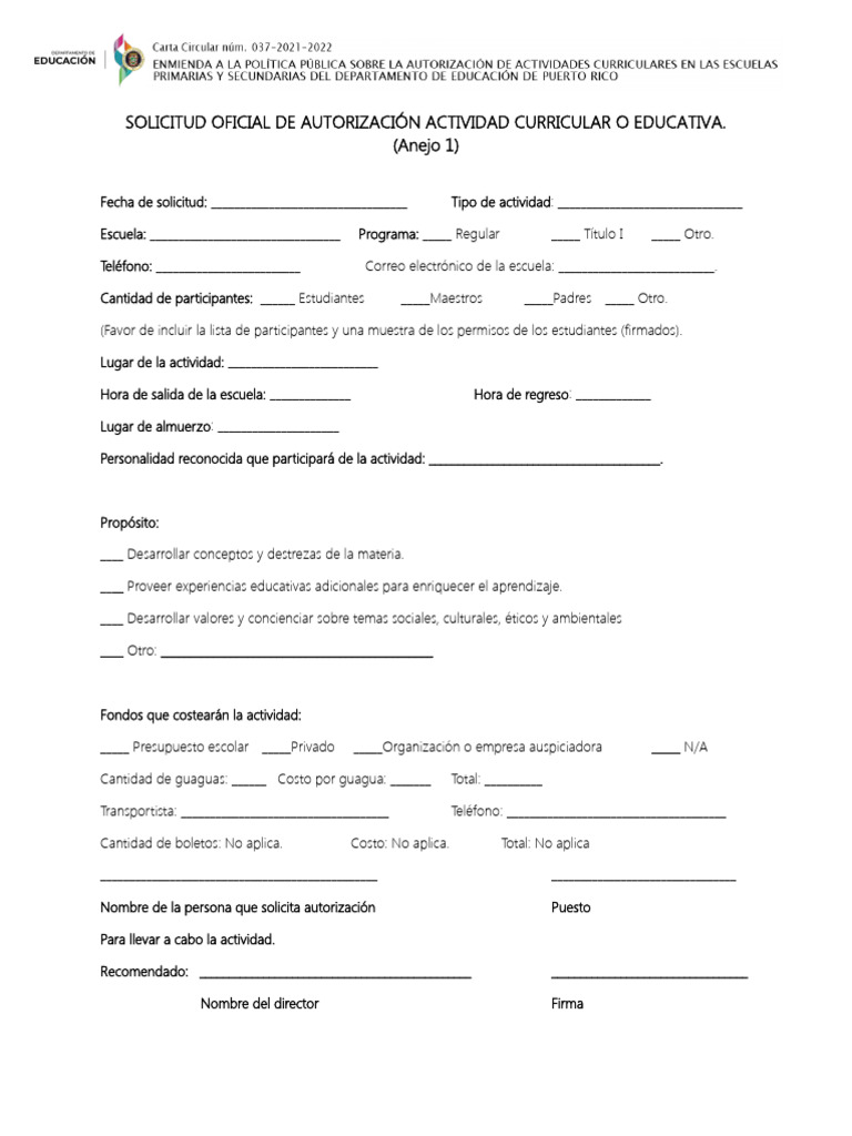 Módelo Plan Excursión Editable | PDF