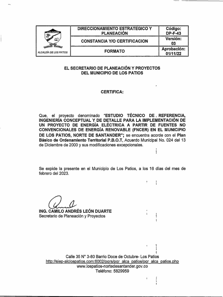 Certificado PBOT | PDF