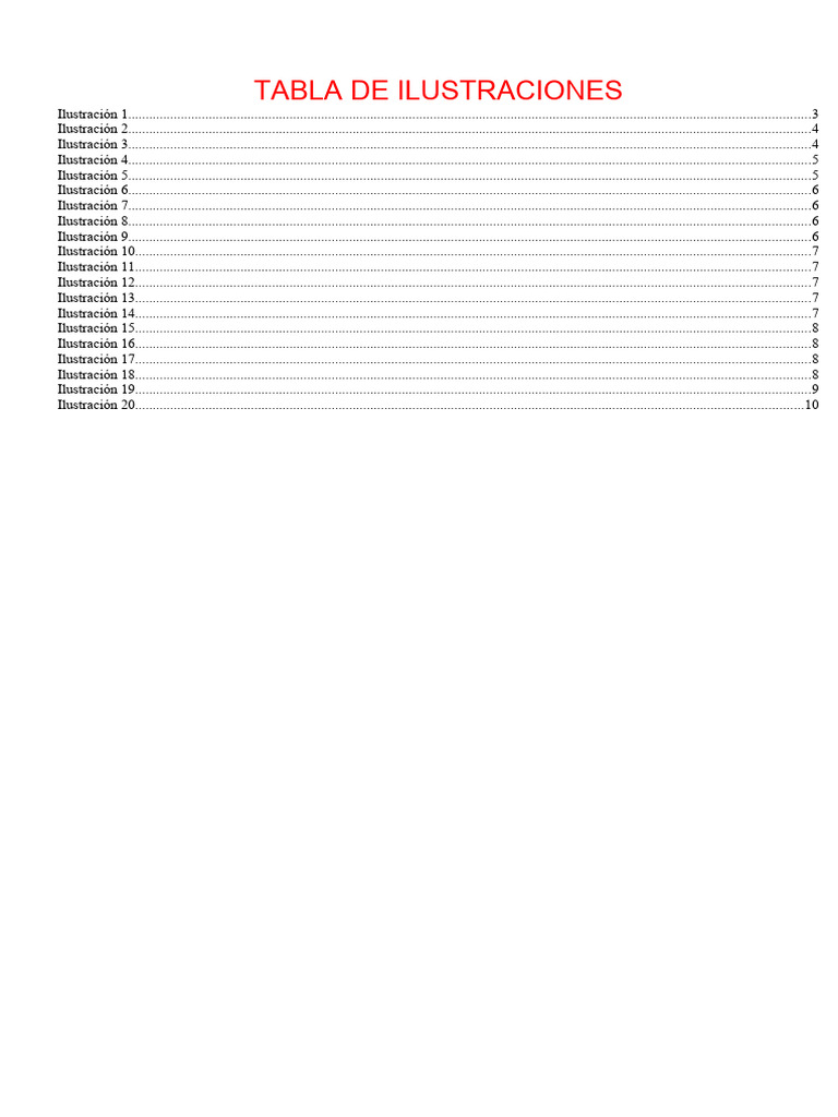 TABLA DE ILUSTRACIONES1 | PDF | Ventana (informática) | Microsoft Word