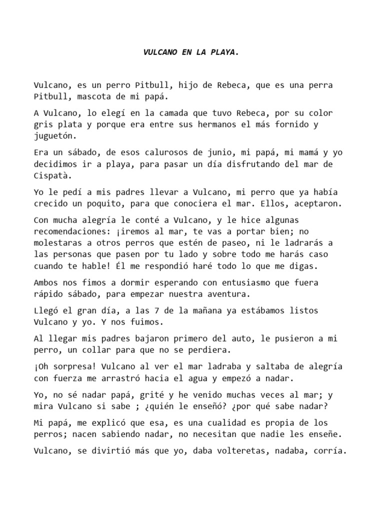 Vulcano: Aventura en la Playa | PDF