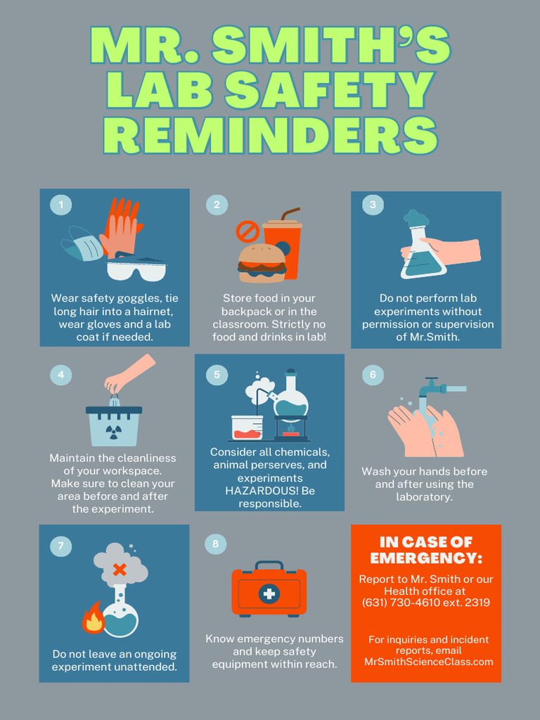 MR - Smith's Lab Safety Poster:Contract | PDF | Laboratories | Safety