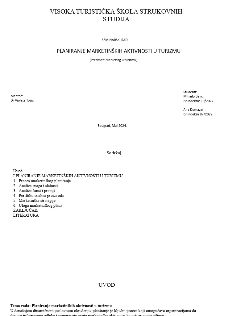 Seminarski Marketing | PDF