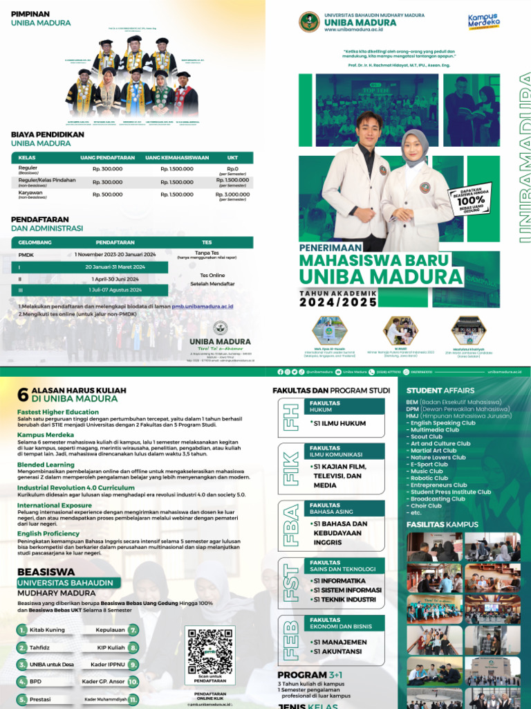 Brosur Terbaru PMB Uniba Madura 2024 - Prodi Lengkap | PDF