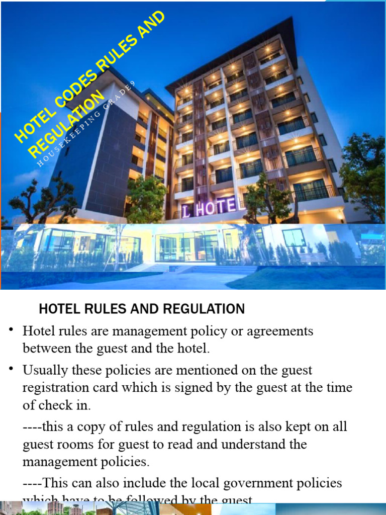 Hotel Codes Rules and Regulation | PDF | Justice | Crime & Violence