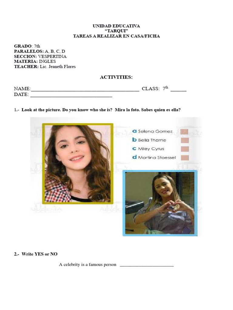 Ficha Tarea Septimos Pag 58 | PDF