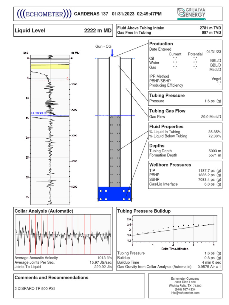 Cardenas Well Production Analysis Report | PDF | Pressure | Liquids