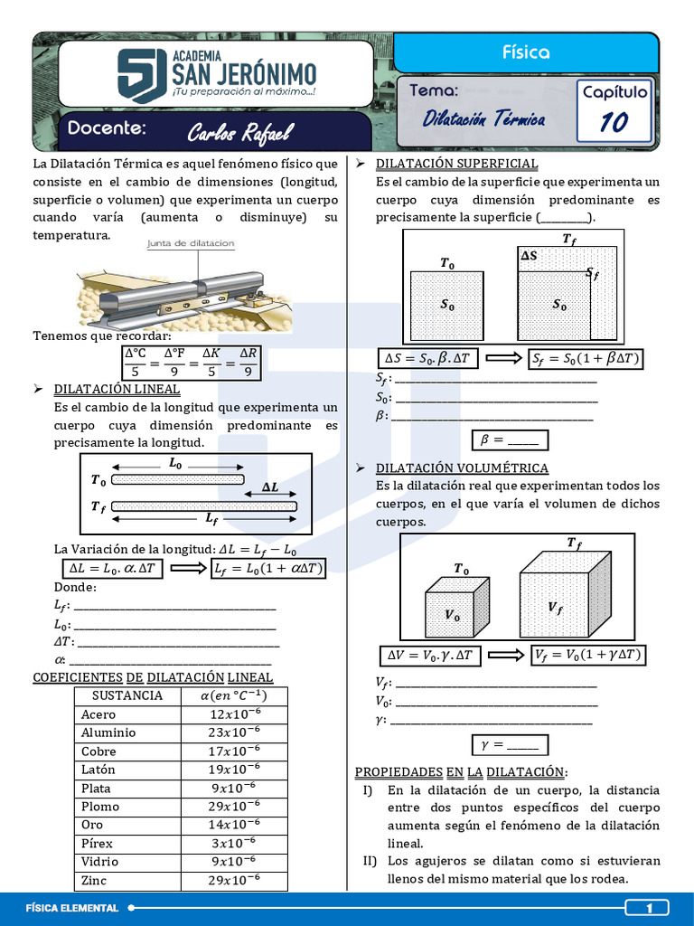 SJ10 Dilatación Térmica | PDF | Expansión térmica | Cantidad