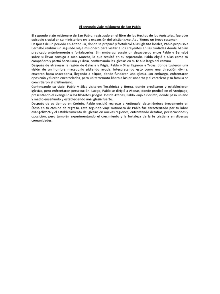 El Segundo Viaje Misionero de San Pablo | PDF | Ciencias sociales ...