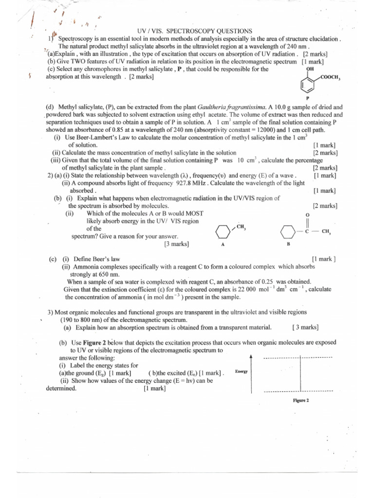UV VIS Questions | PDF