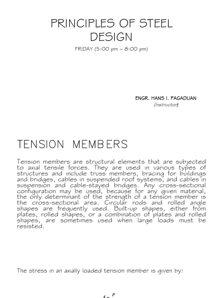 Principles of Steel Design 2 | PDF | Stress (Mechanics) | Deformation ...