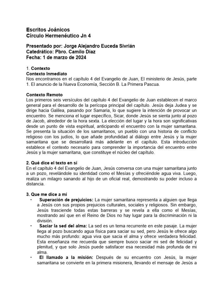 Juan4 Jorge Alejandro Euceda | PDF | Jesús | Tomás de Aquino