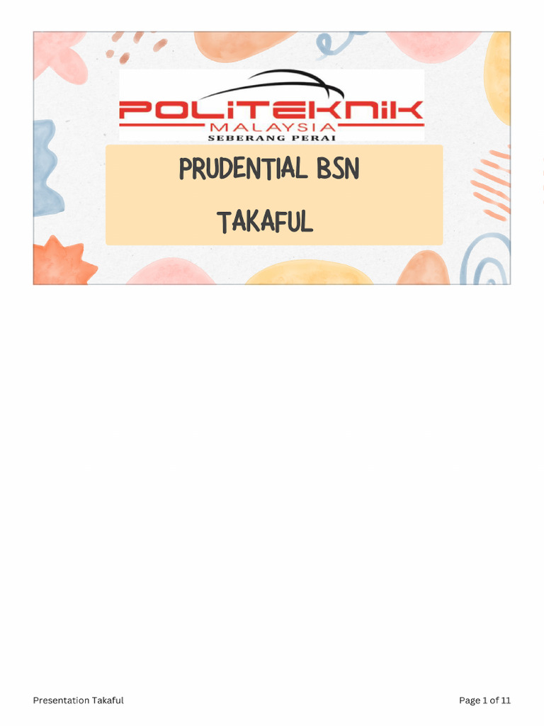 Slide Presentation Takaful | PDF