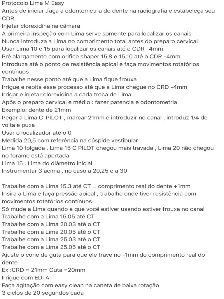Protocolo Lima M Easy | PDF