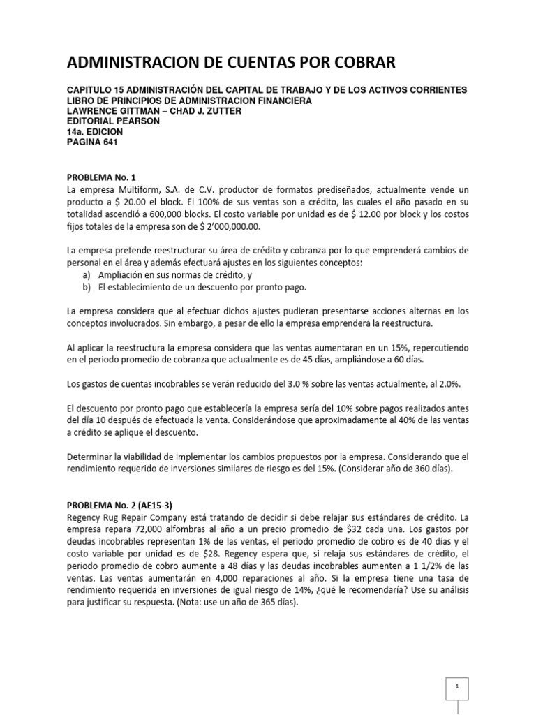 Unidad 3 - Ejercicios de Admon CXC | PDF | Business | Inversiones