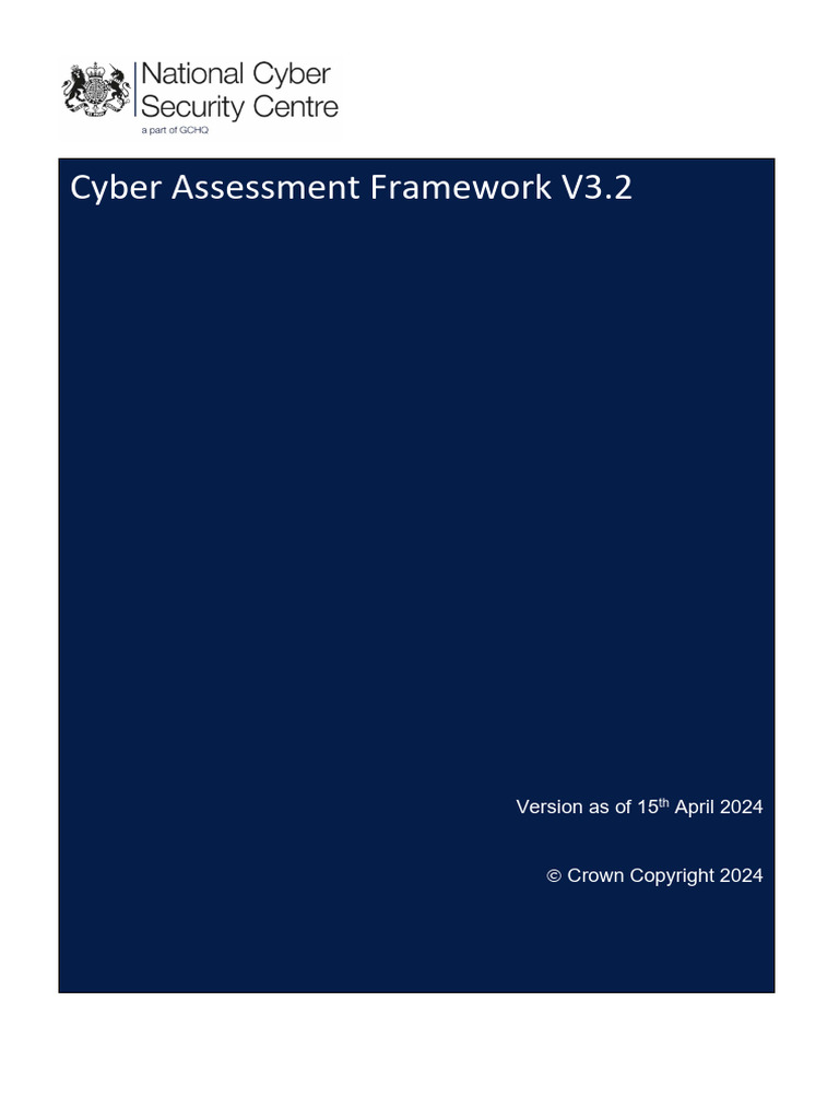 Cyber Assessment Framework V3.2 | PDF | Computer Security | Security