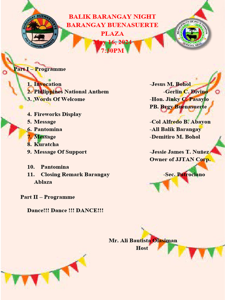 Balik Barangay Nigths | PDF