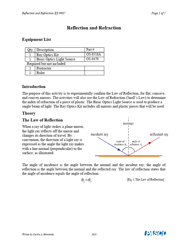 Reflection Refraction | PDF | Refraction | Reflection (Physics)