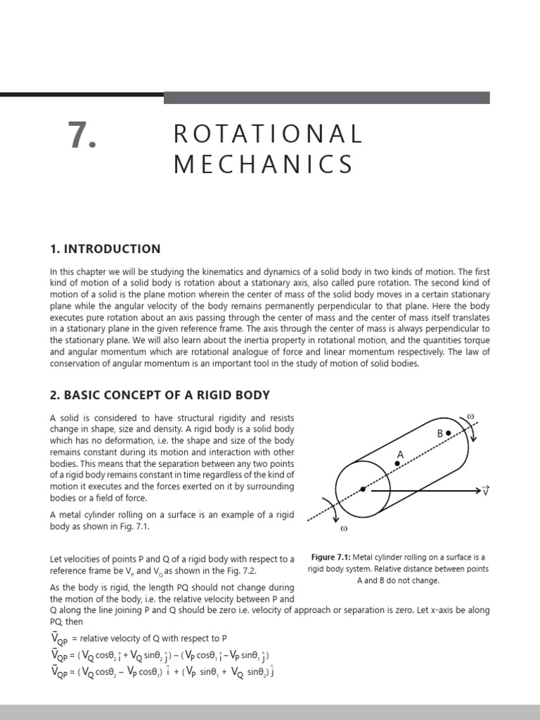 7.rotational Mechanicstheory 2 | PDF | Rotation Around A Fixed Axis | Torque
