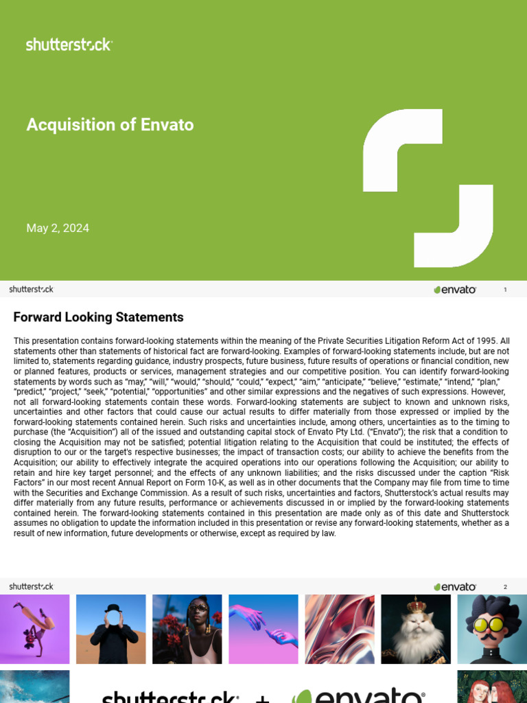 Shutterstock Acquisition of Envato | PDF | Mergers And Acquisitions | Business Economics