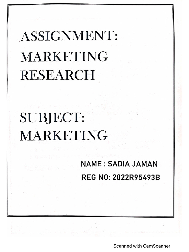 Marketing Assignment | PDF